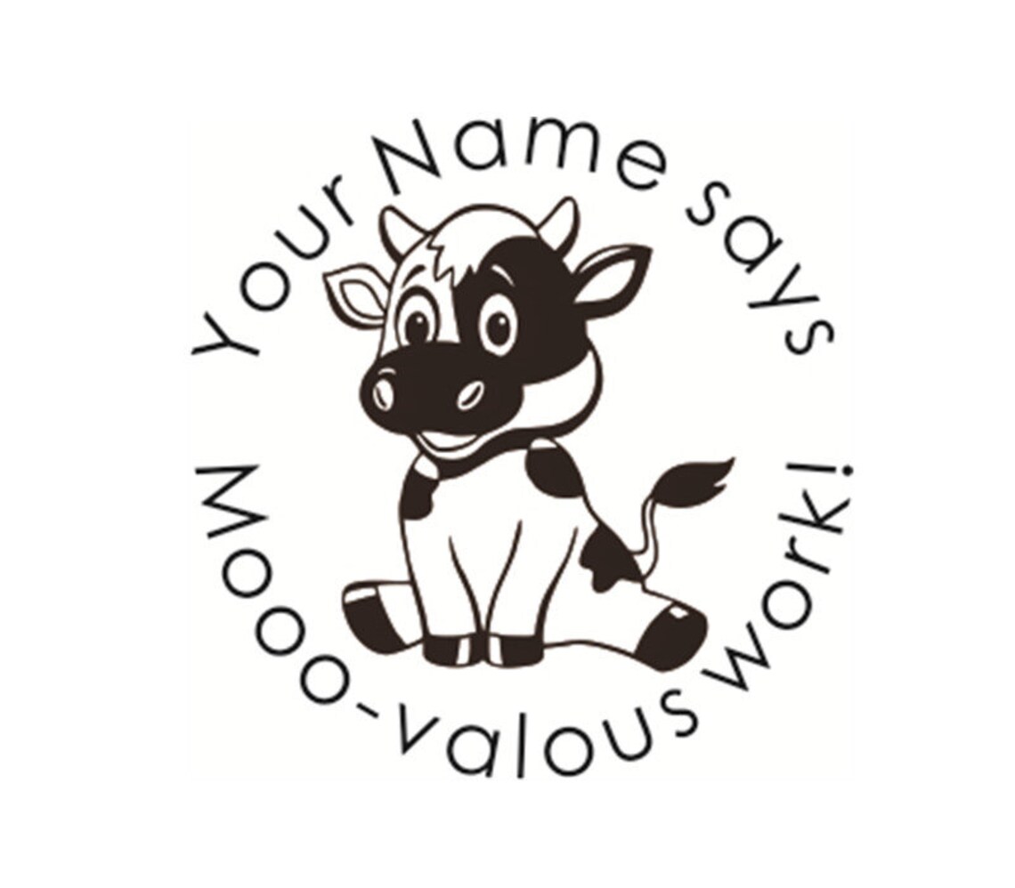 Personalized Teacher Stamps, Custom Teacher Pre-inked Inking Stamp, Cow ...