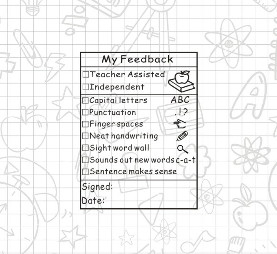 Personalized Teacher Stamp Self-inking Stamp, Teacher Writing Checklist ...