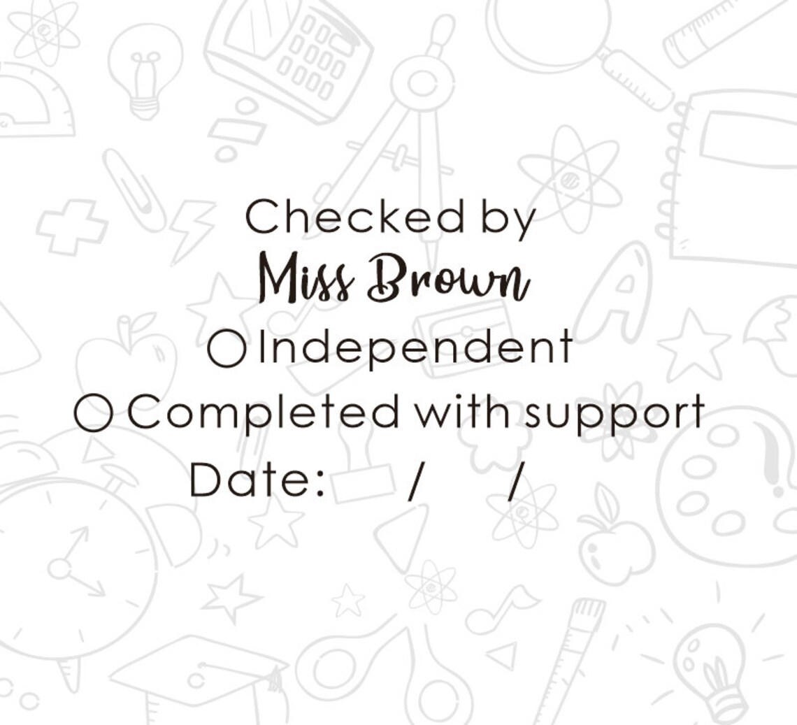 Custom Checklist Stamps, Checked by Stamp, Personalized Teacher Stamps ...