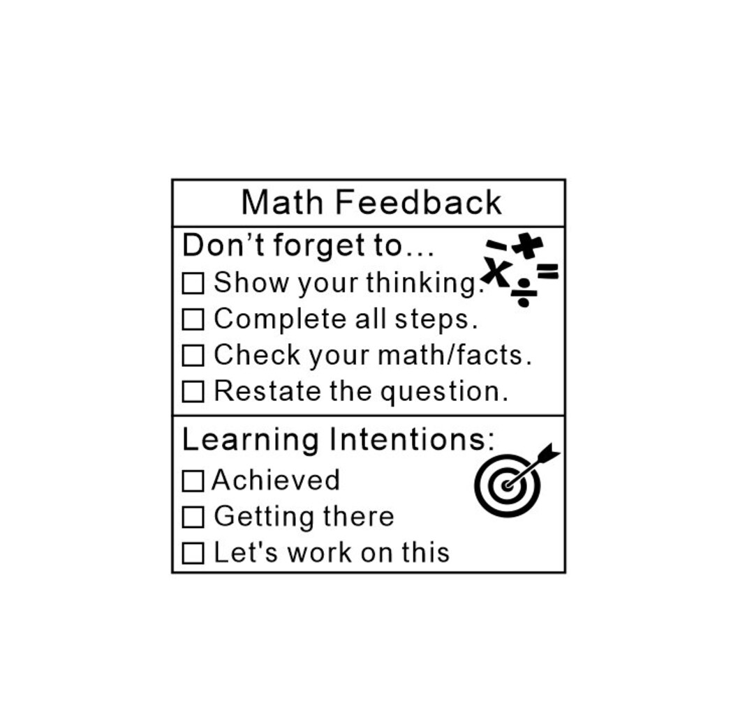 Custom Math Feedback Stamps,personalized Teacher Stamp Pre-inked Stamp ...