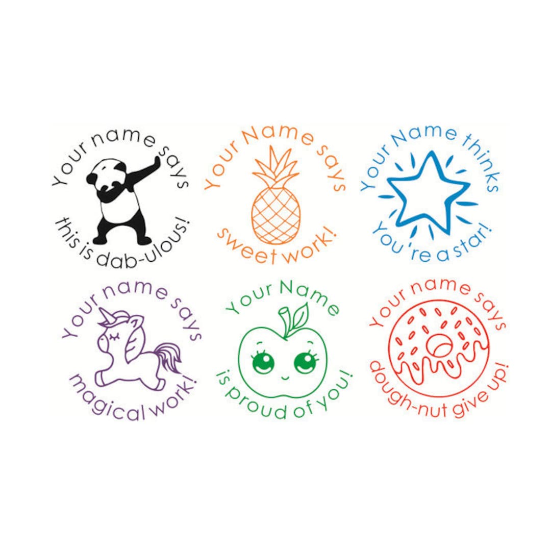 Personalized 6pcs/set Teacher Stamp, Custom Teacher Self Inking Stamps ...