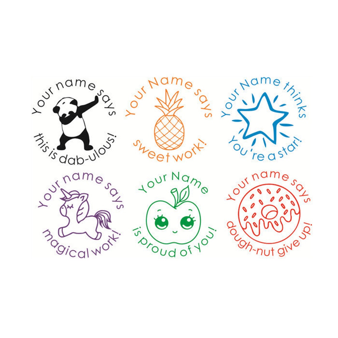 Personalized 6pcs/set Teacher Stamp Custom Teacher Self - Etsy