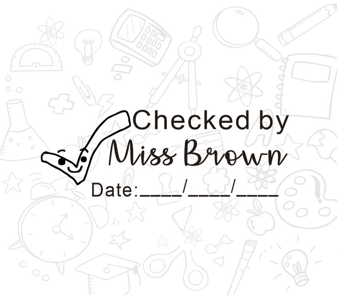 Personalized Teacher Stamps, Teacher Checked by Stamps, Custom Teacher ...