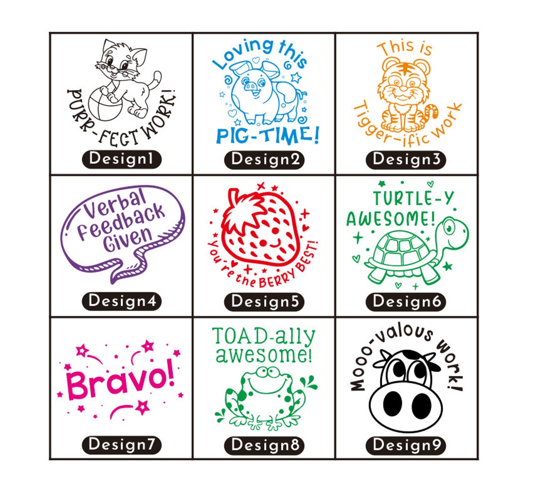 Personalized Teacher Pre-inked Stamps Bundle Stamps Verbal Feedback ...