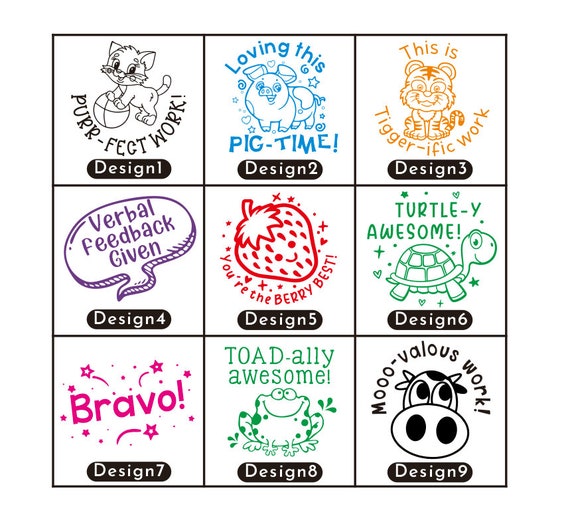 Personalized Teacher Pre-inked Stamps Bundle Stamps Verbal - Etsy