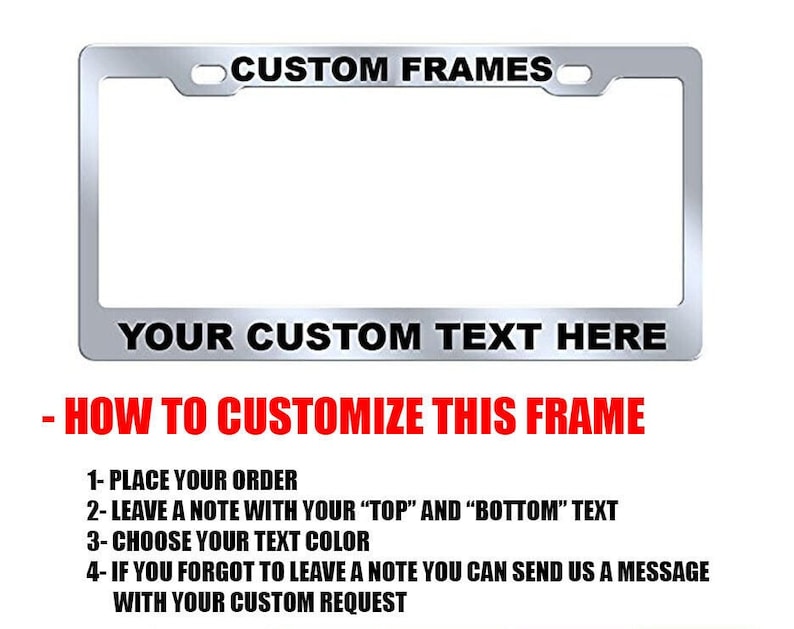 LASER ENGRAVED Stainless Steel License Plate Frame Tag Cover & Holder ...