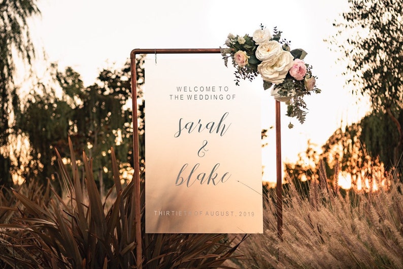 Welcome Sign & Copper Arch Set - Etsy