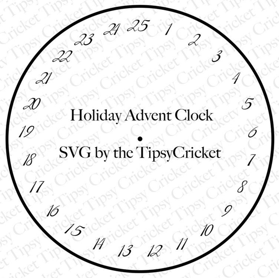 Digital Download 25 Day Advent Clock - Etsy