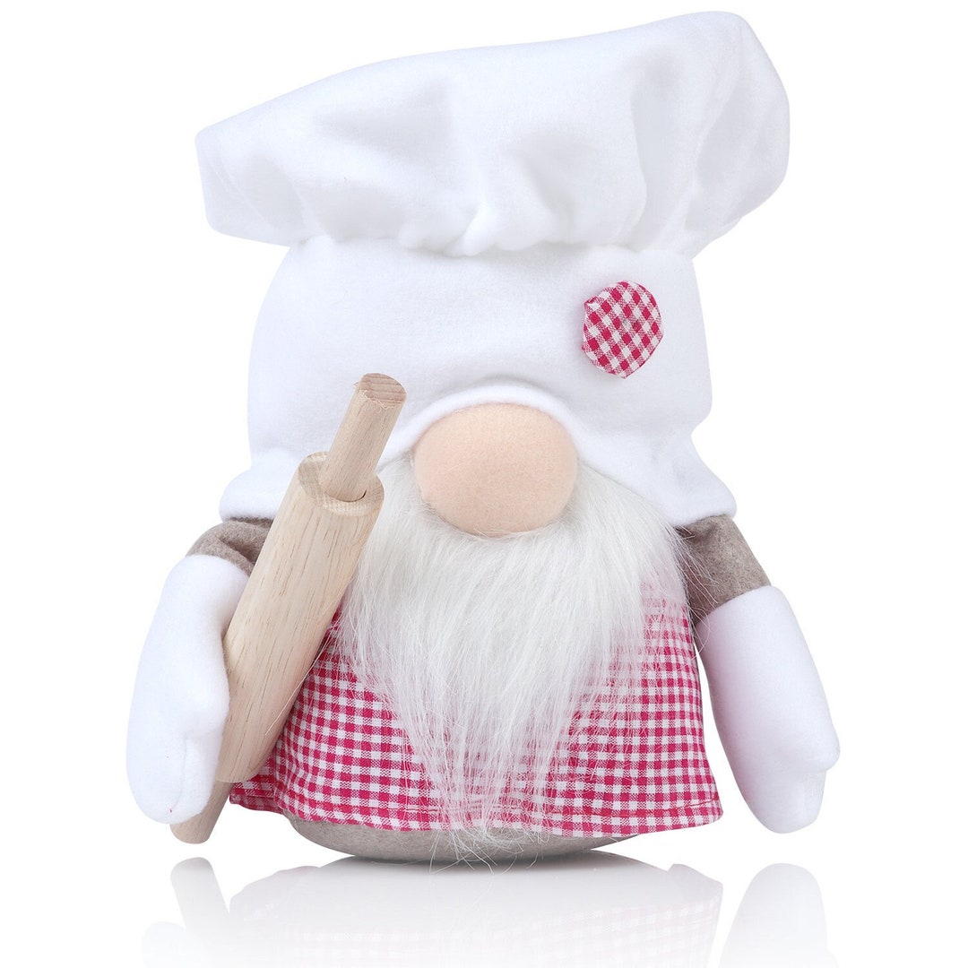 Madanar Kitchen Chef Boy Gnome Plush Holding Rolling Pin BBQ Summer ...