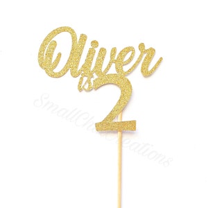 Birthday Topper 2nd Birthday Topper Glitter Cake Topper | Etsy