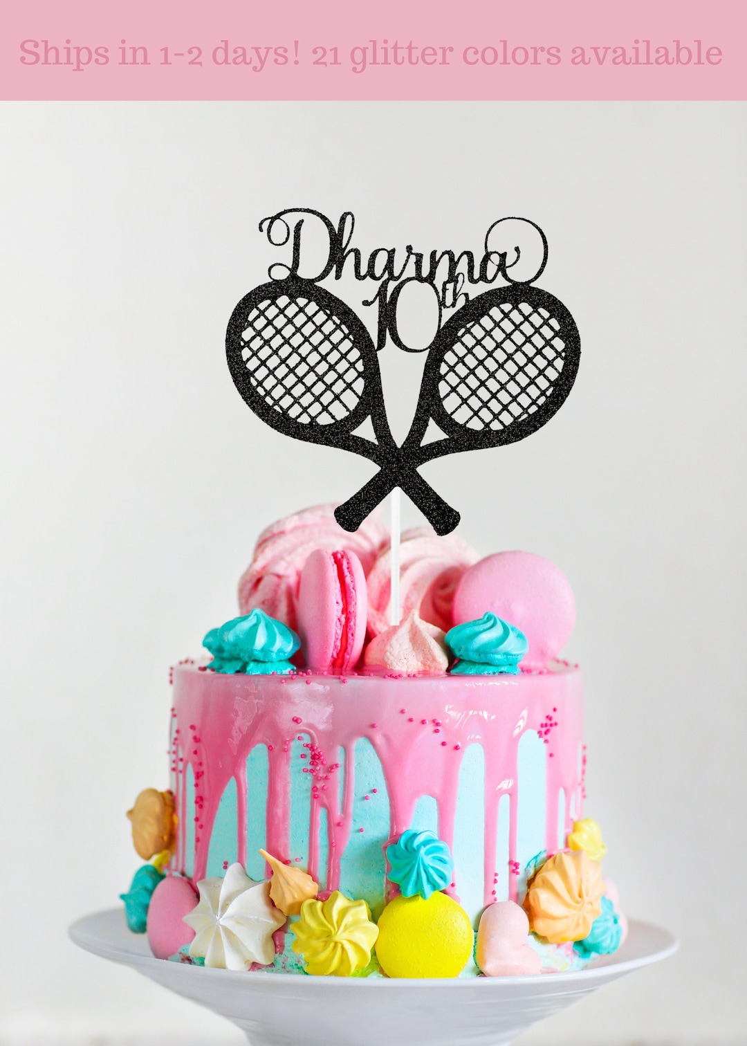 Custom Name Tennis Cake Topper, Tennis Racket Topper, Tennis Player ...