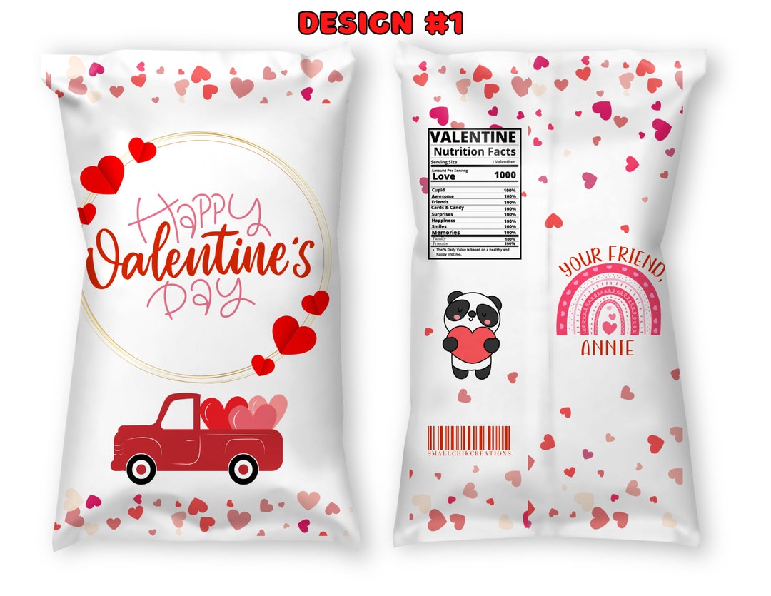 Valentine's Goodie Bags, Valentine's Chip Bags, 12pc - Etsy