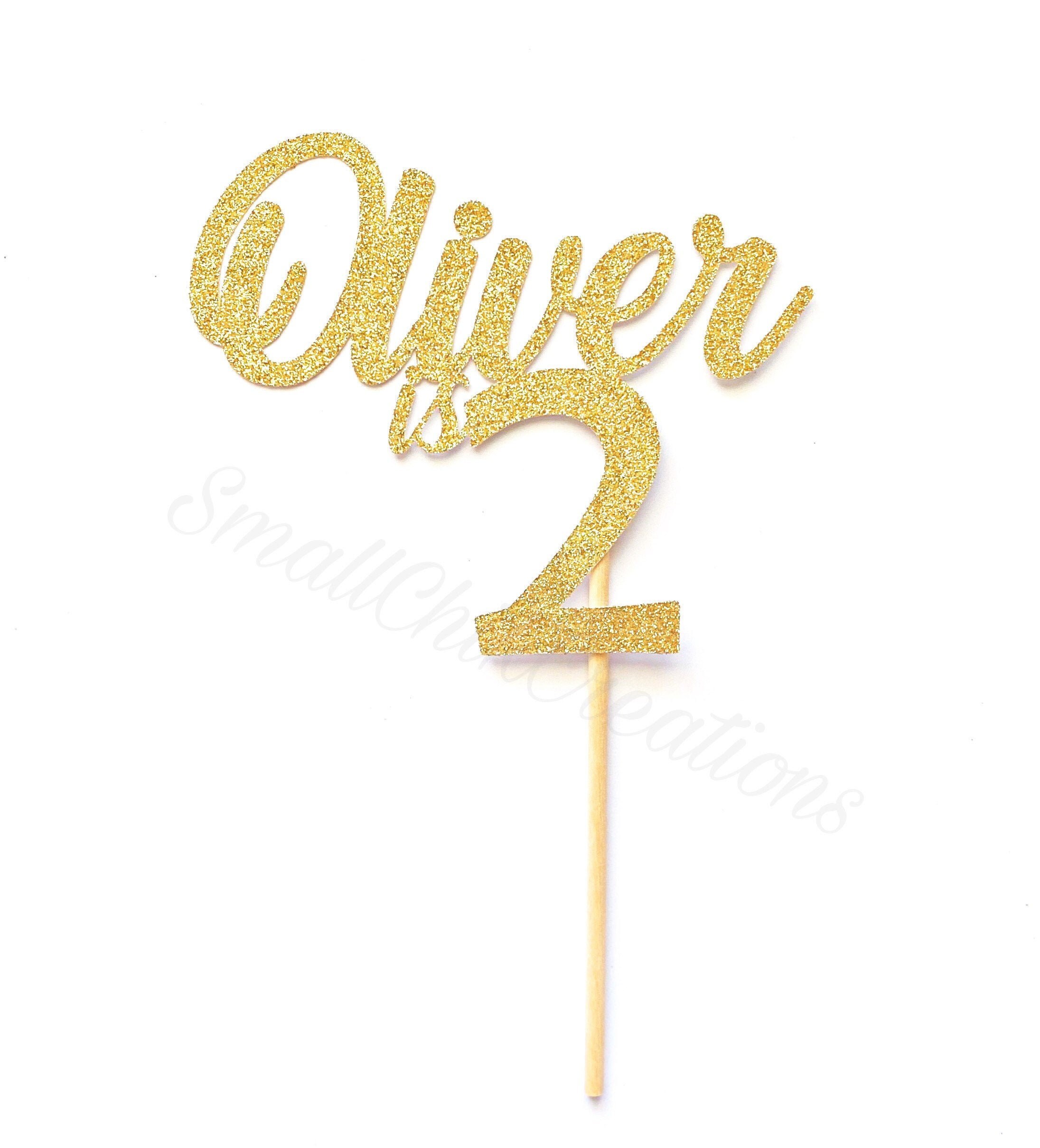 Birthday topper 2nd Birthday topper glitter cake topper | Etsy