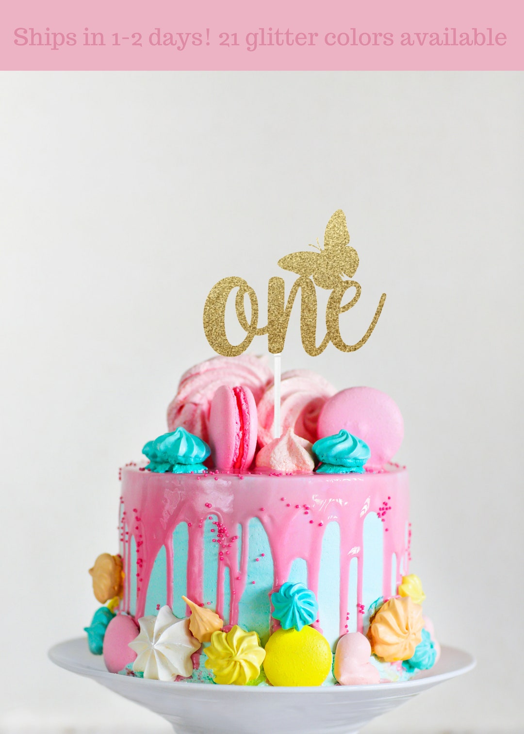 One Butterfly Cake Topper, Number Cake Topper, Birthday Decor, Birthday ...