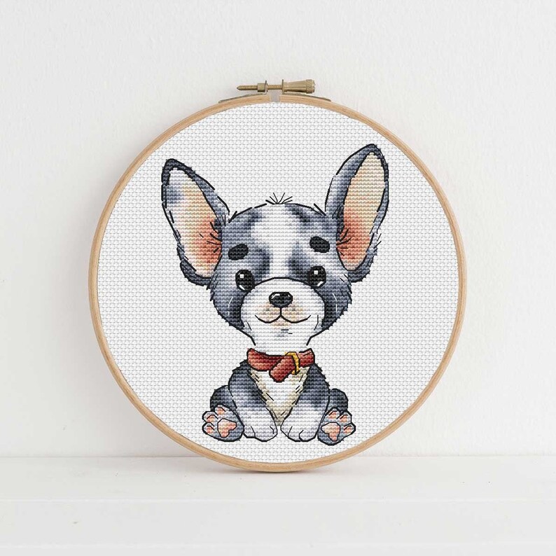 French Bulldog Cross Stitch Pattern: Adorable Puppy Embroidery (PDF ...