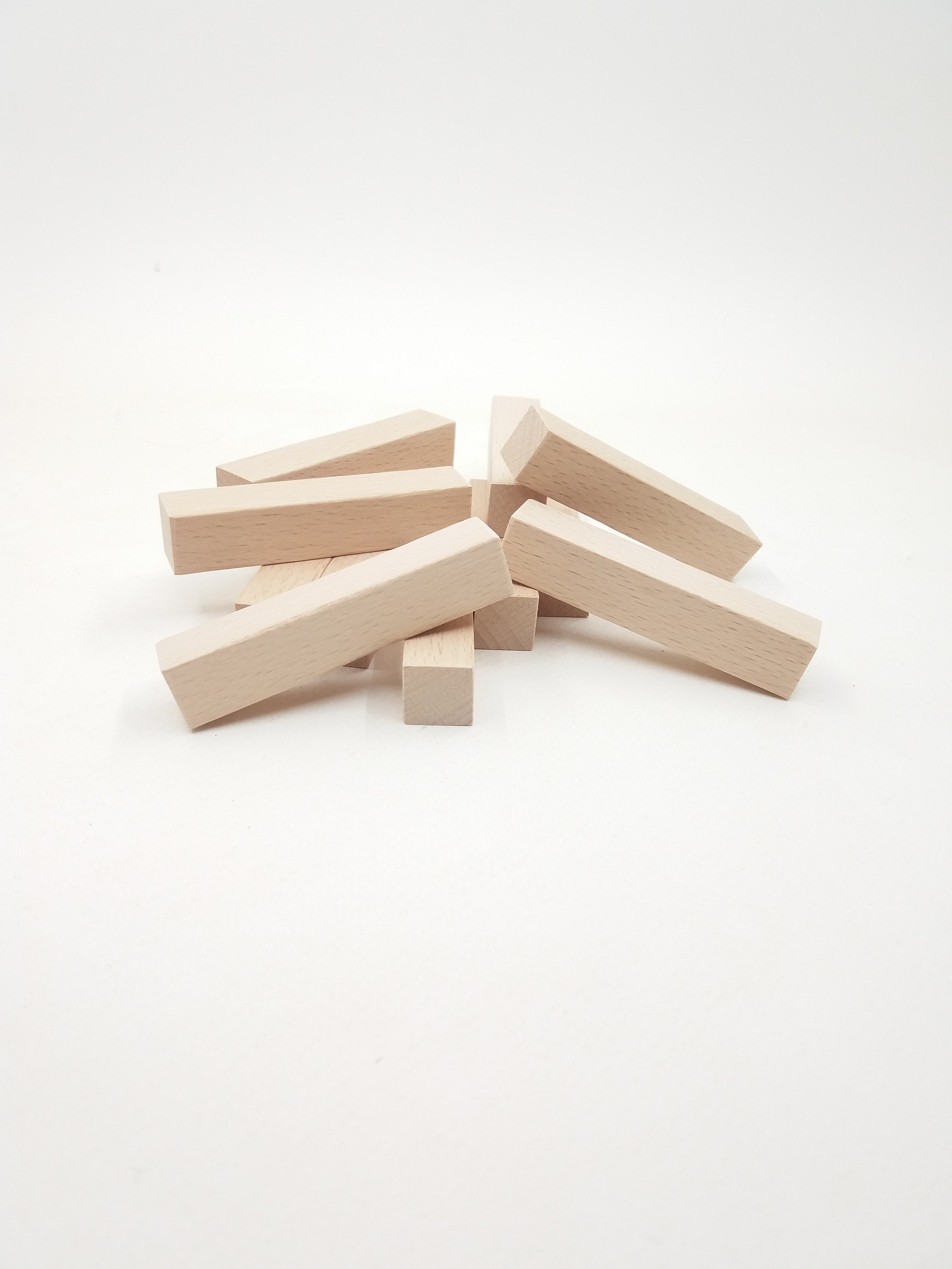 10 Unfinished Wood Blocks 3''x 0.60'' for Wood Crafts, Wooden Rectangle ...