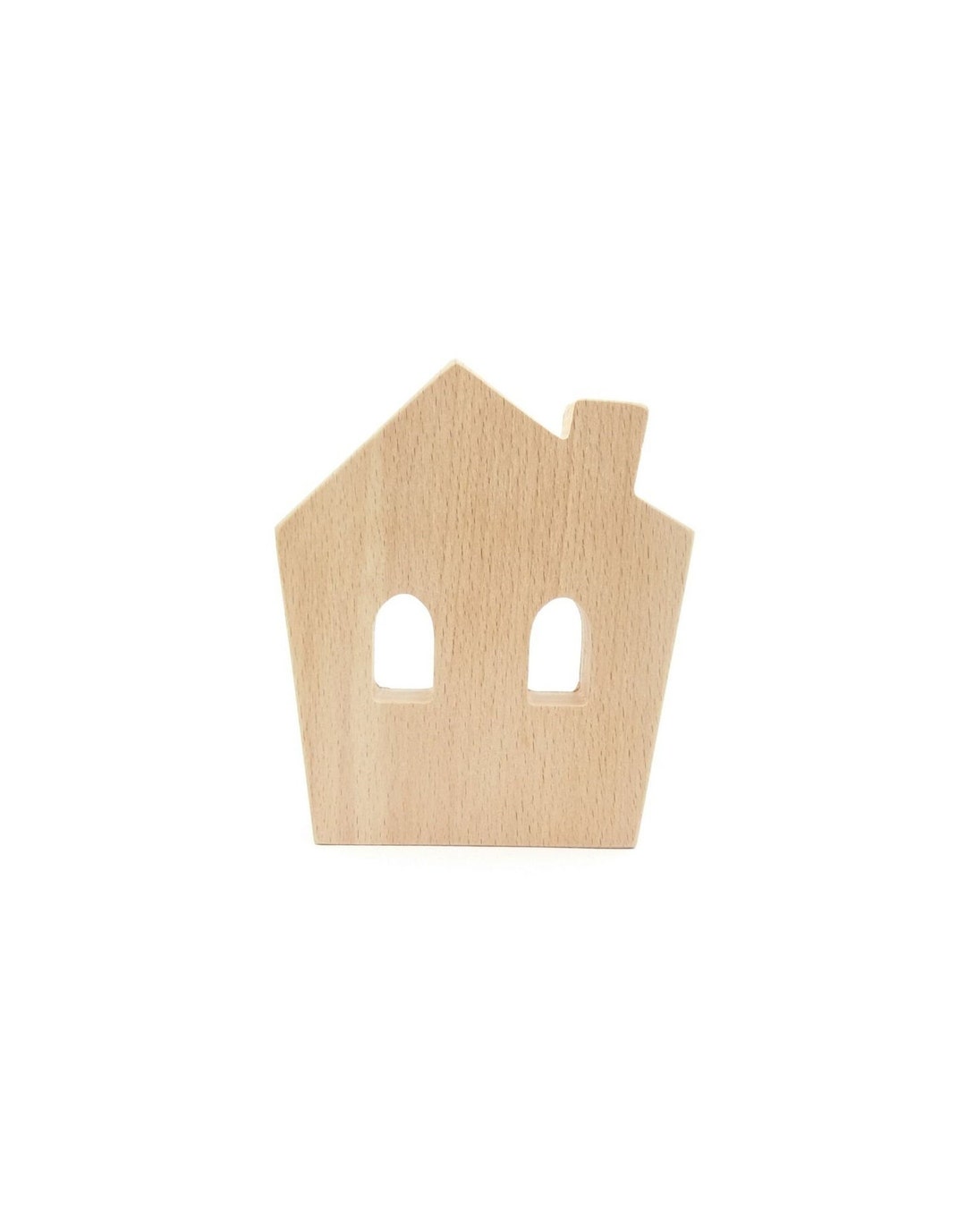 Wooden Block House, Wood House Shape for Tiered Tray Decor, Small Wood ...