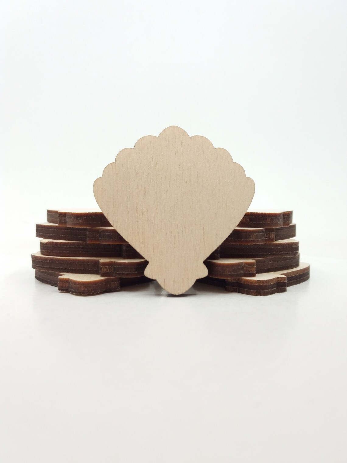 10 Seashell Wooden Laser Cut Wood Shape Seashell - Etsy