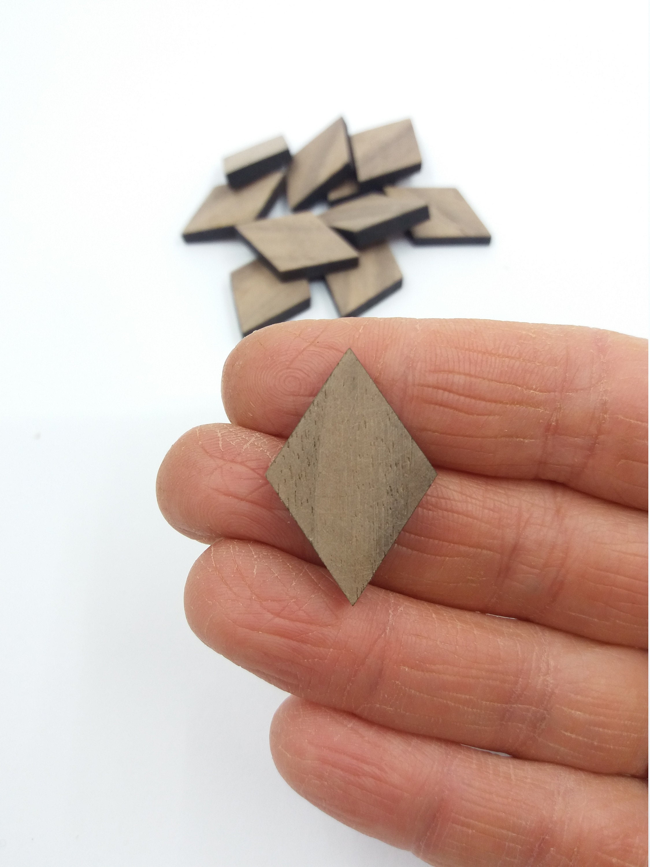 10 Rhombus Laser Cut Natural Wood Shape Wooden Rhombus | Etsy
