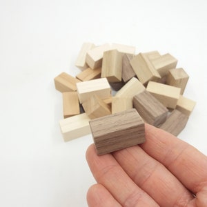 10 Block Solid Wood Rectangle, Natural Wood Blocks for Crafts, Crafting ...