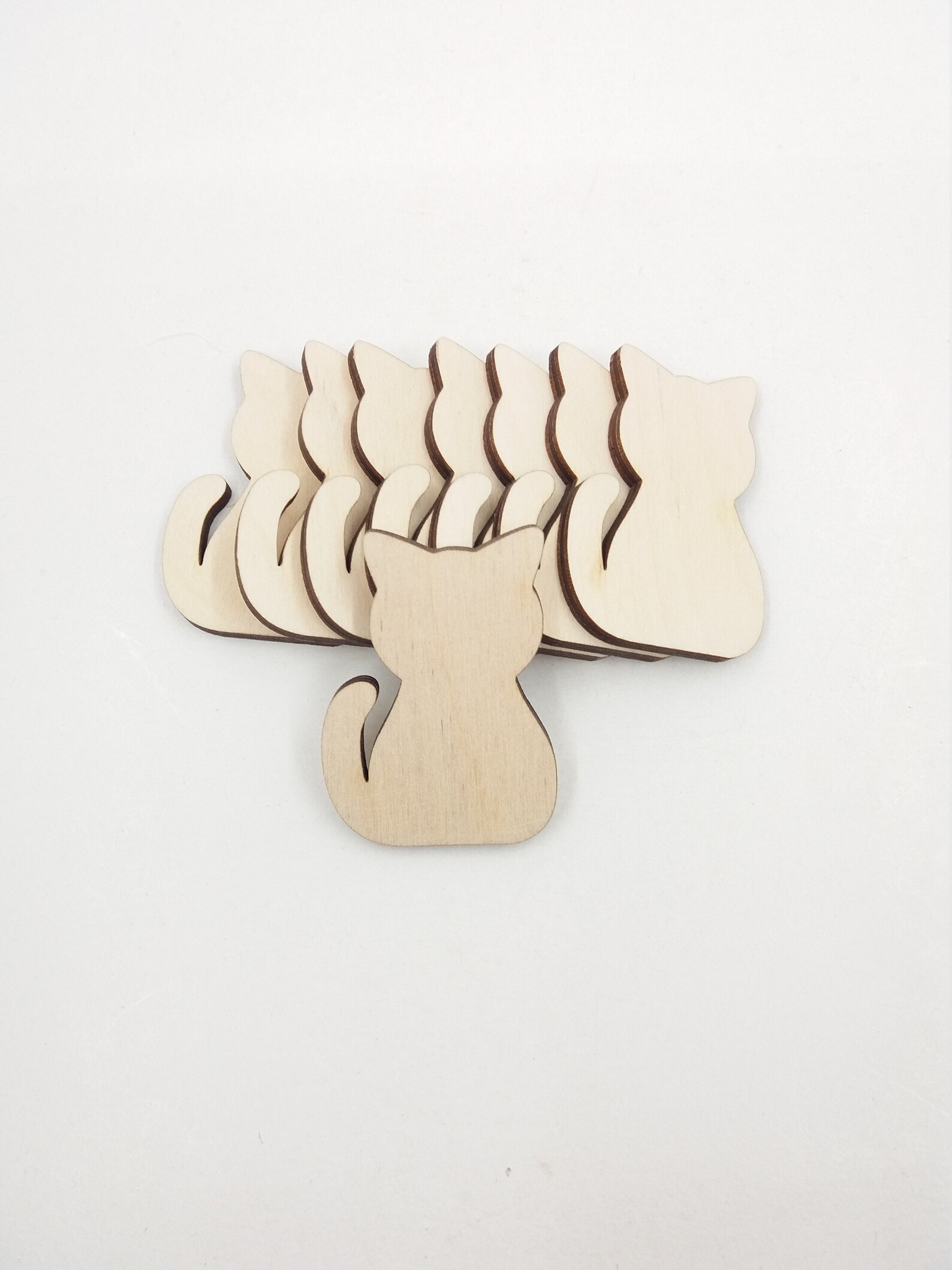 10 Cat Wood Animal Shapes, Cats for Crafts, Wood Cut Shapes, Unfinished ...