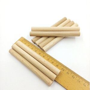 5 Pieces of Wood Thin Sticks 10cm 15cm 20cm Long, Unfinished Natural ...
