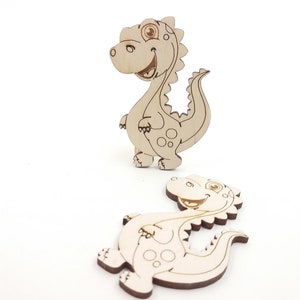 2 Dinosaur, Wood Cute Dinosaur, Wooden Dinosaur Party Favor, Cute Wood ...