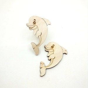 2 Wood Dolphin, Dolphin Wooden Cutout, Dolphin Wood Shape, Dolphin ...