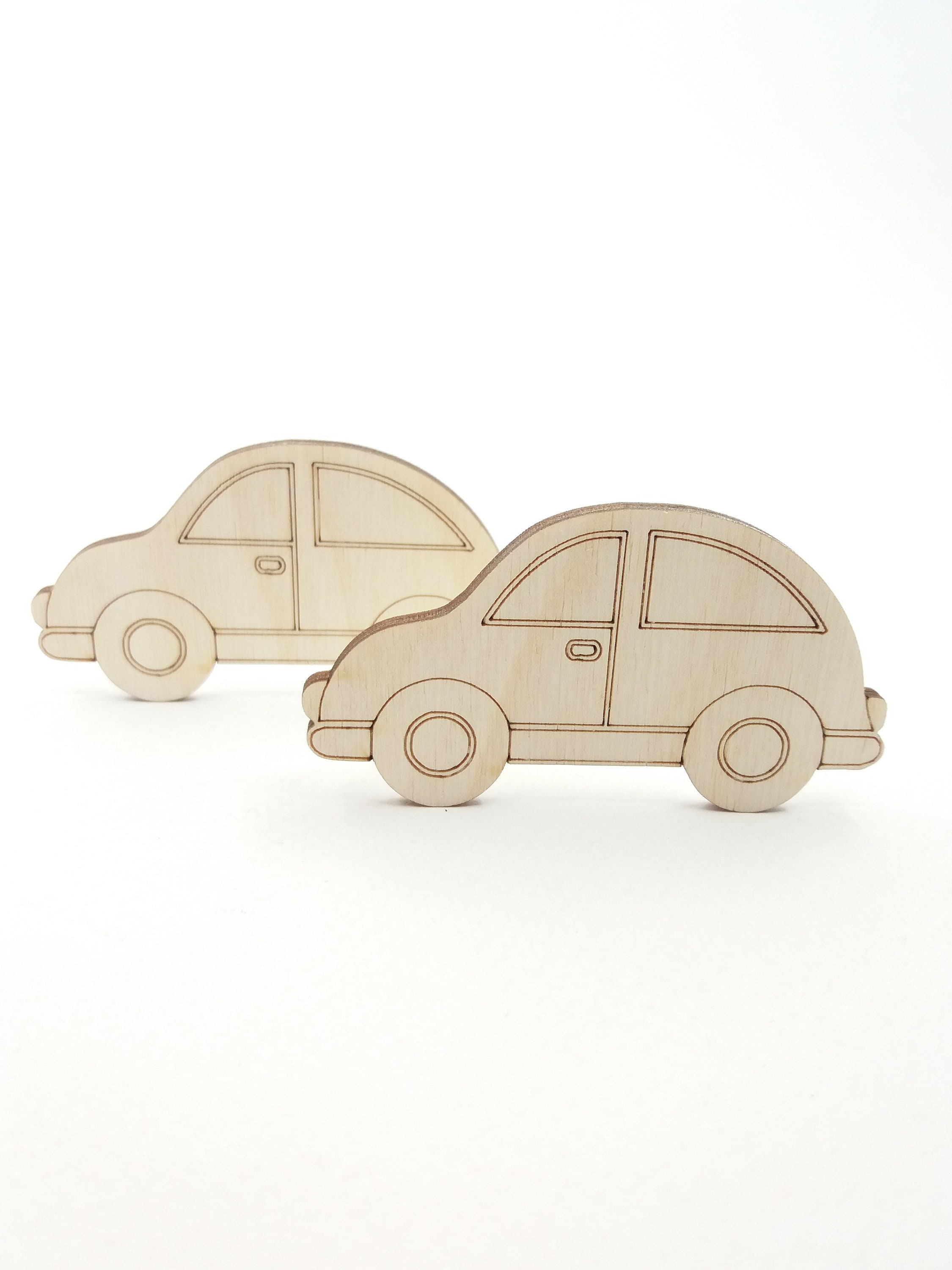 Wood Car Shape Car Laser Cut Out Wooden Shape Craft Supply - Etsy