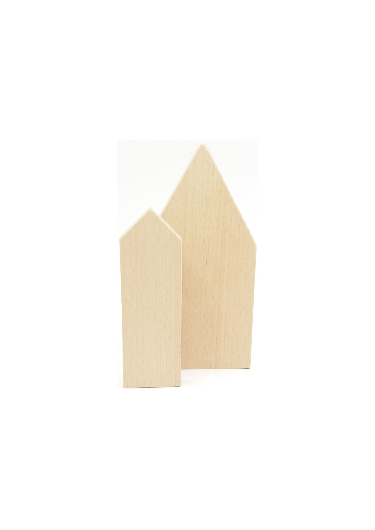 Wood House Shape Set of 2, Wooden House Blanks for Craft Decoration ...