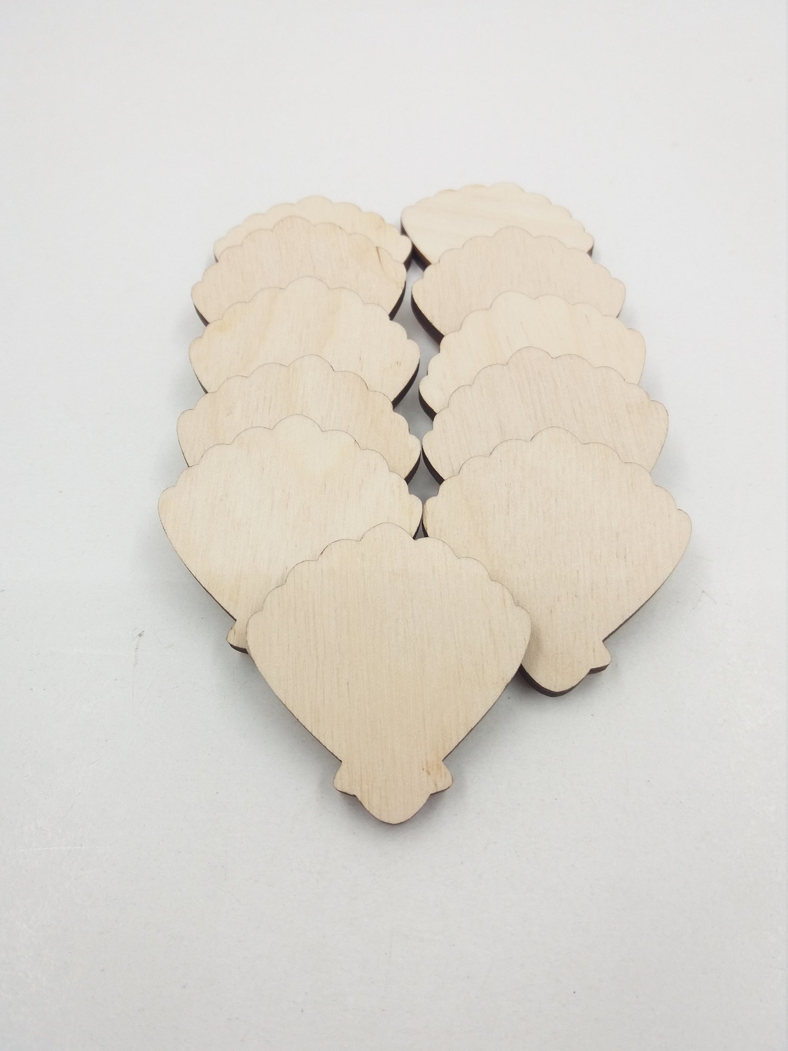 10 Seashell Wooden Laser Cut Wood Shape Seashell - Etsy
