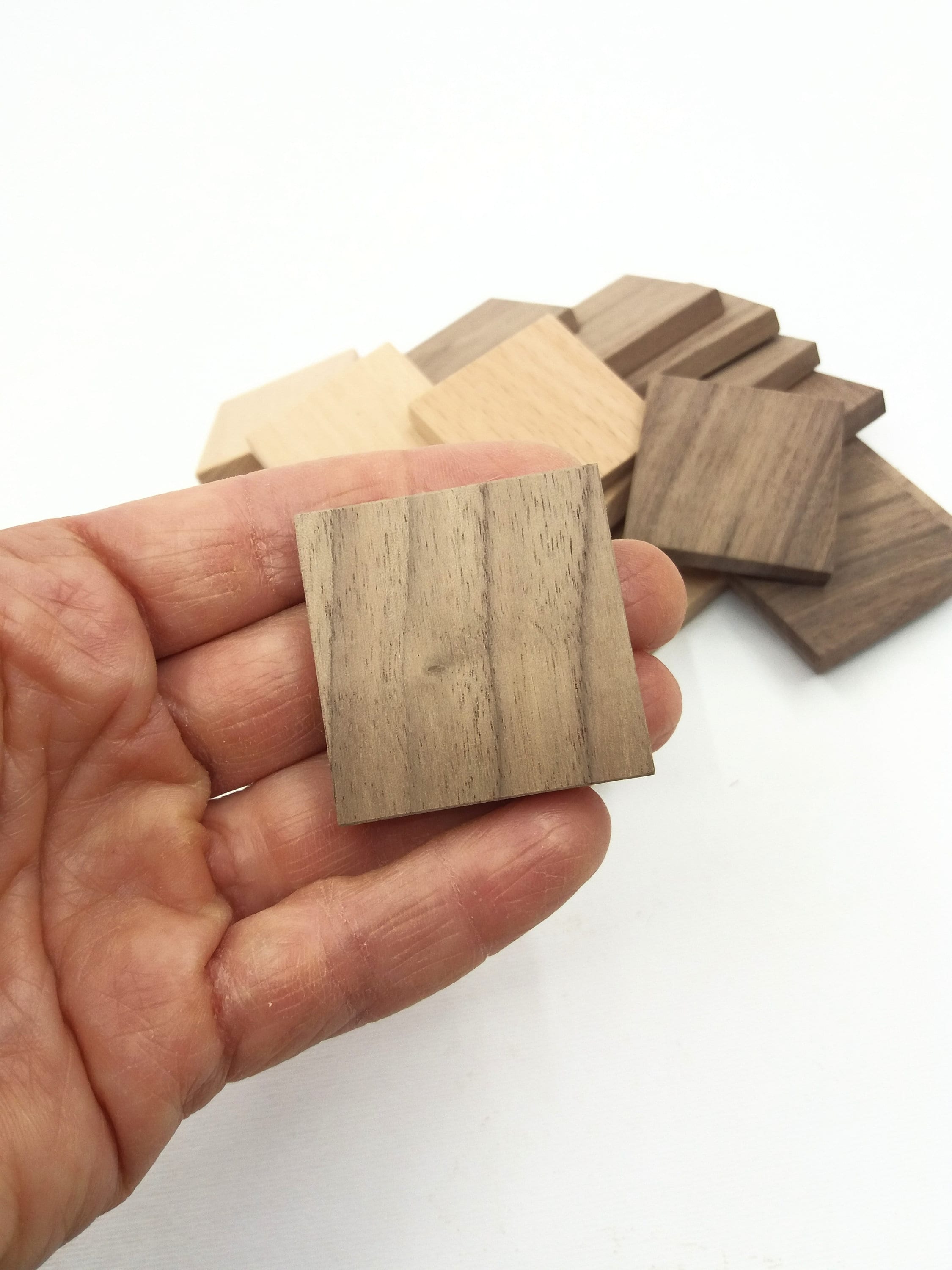 10 Wooden Craft Squares Wood Square Blank Wood Tiles Square - Etsy