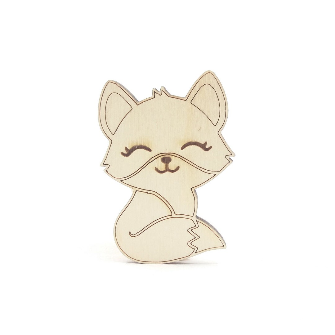 Fox, 2 Wood Foxes Animal Crafts for Kids, Wooden Animals Fox Decor ...