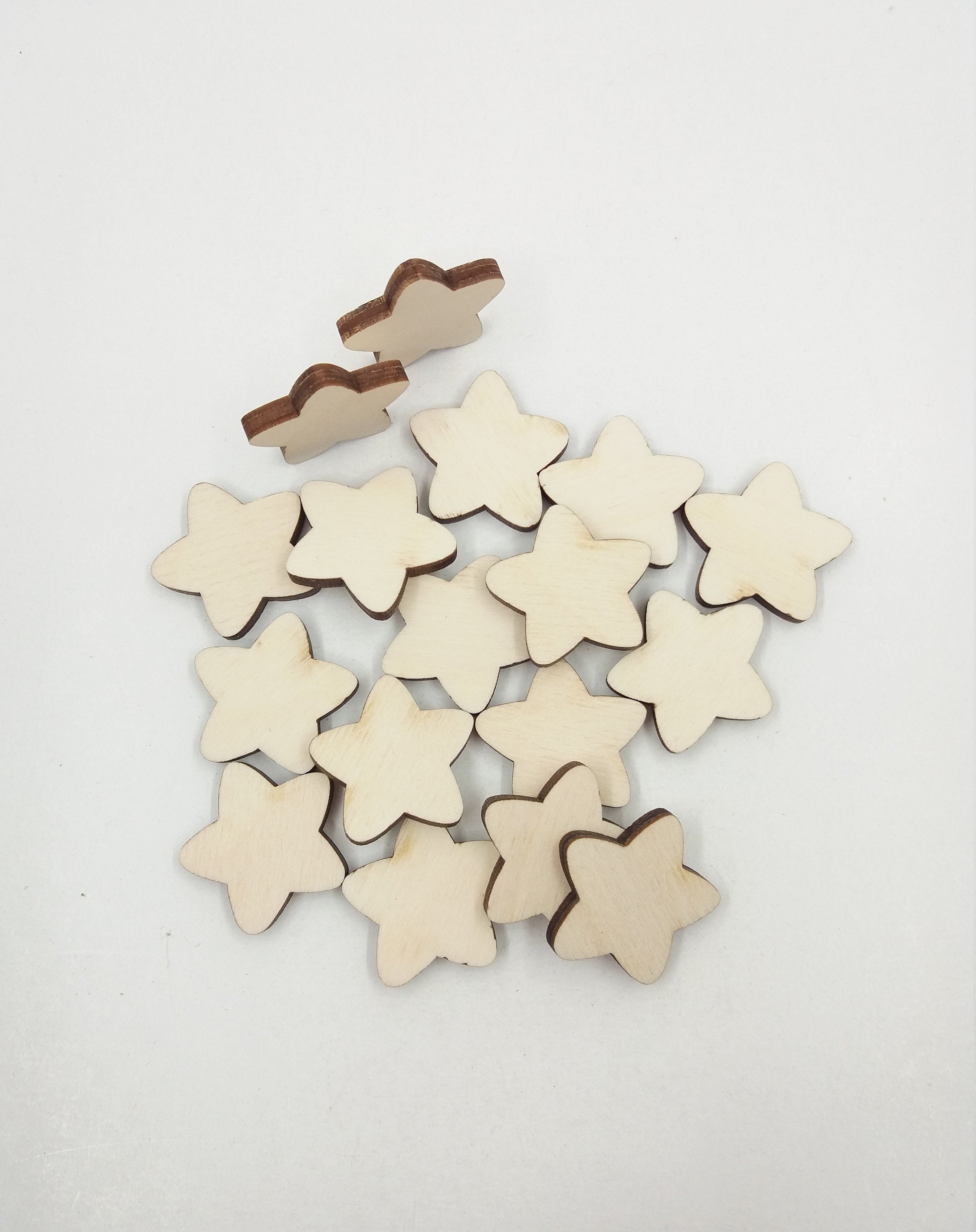 10 Wooden Plywood Stars Laser-cut, Craft Supplies Wooden Stars 1 ...