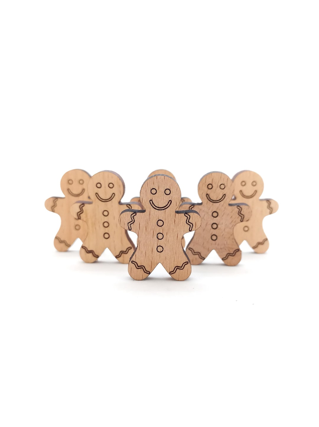 10 Mini Wood Gingerbread Cut Outs, Unfinished Wood Gingerbread Shape ...