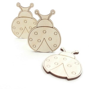 10 Ladybug, Wood Ladybug Shape for Crafts and Decoration, Wooden ...