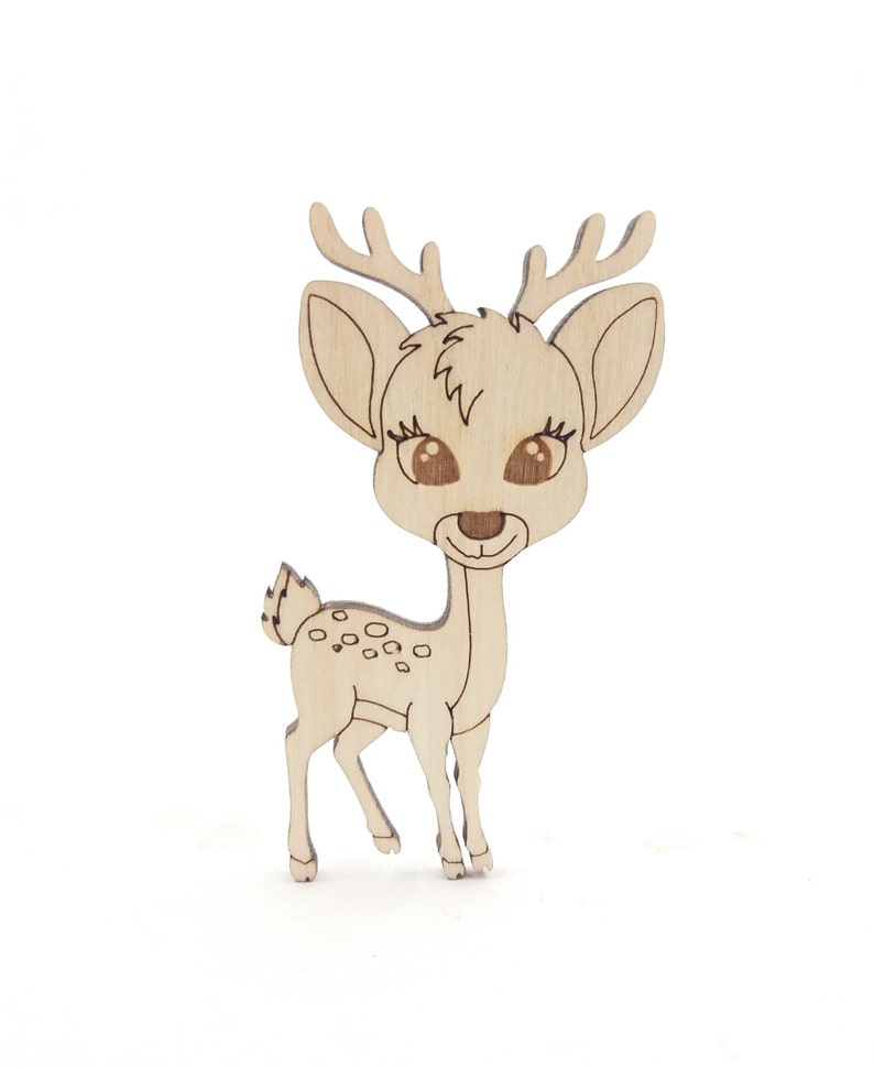 2 Wood Deer, Deer Shape With Antlers, Wooden Deer Silhouette Cut Out ...