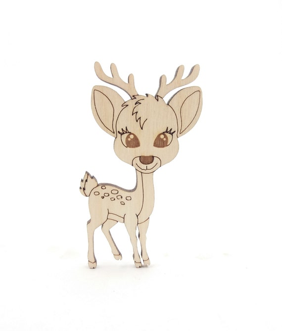 2 Wood Deer Deer Shape With Antlers Wooden Deer Silhouette - Etsy