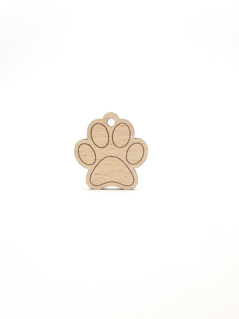 10 Paw Wood Cut Out, Dog Paw Wooden Craft Shape, Cat Paw Shape, Dog Cat ...