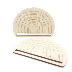 Wood Rainbow Macrame Frame, DIY Macrame Wall Hanging Rainbow, Craft ...