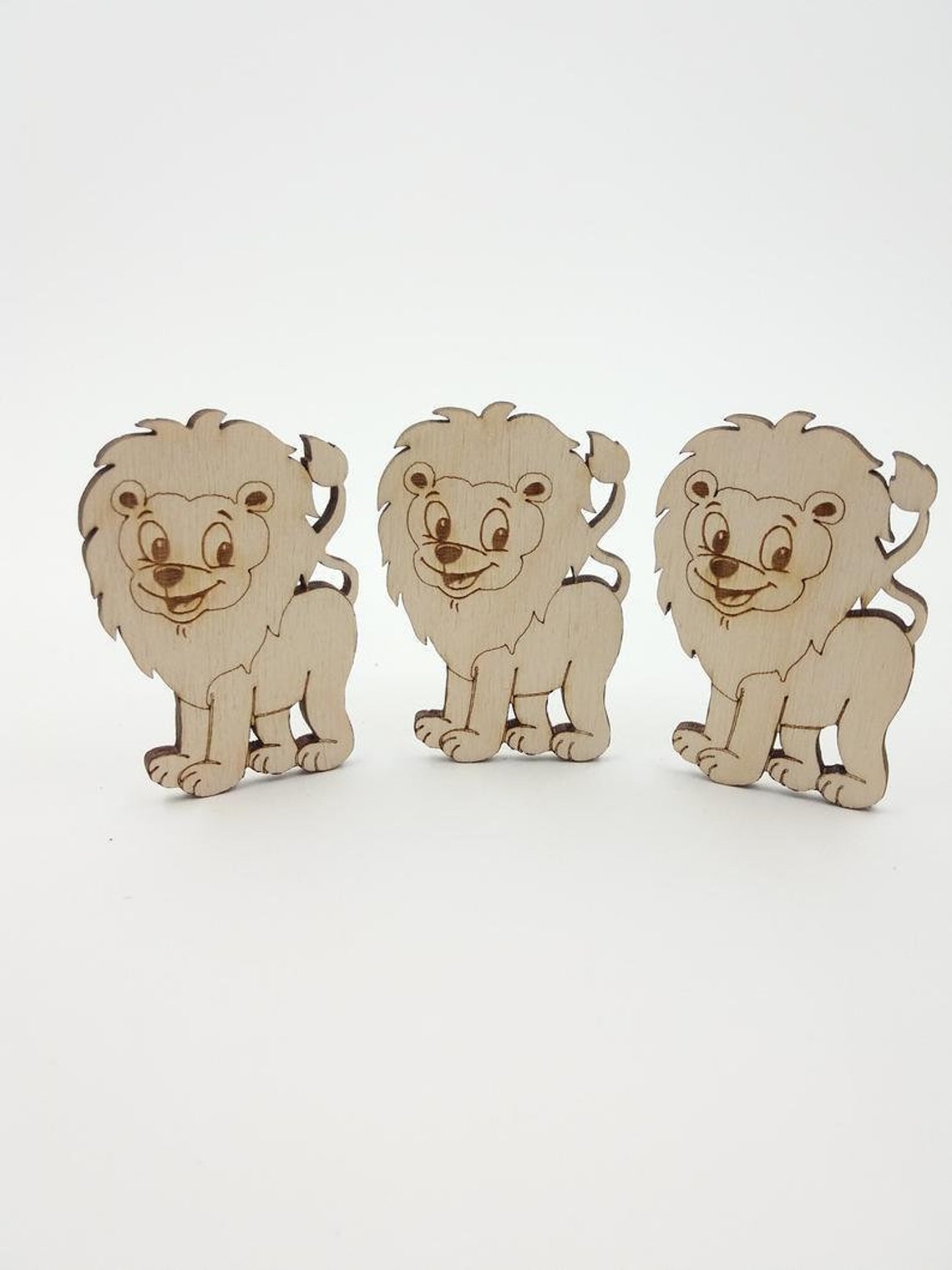 2 Wood Lion Cutout Wooden Lion Shape Laser Cut Wood Animals - Etsy