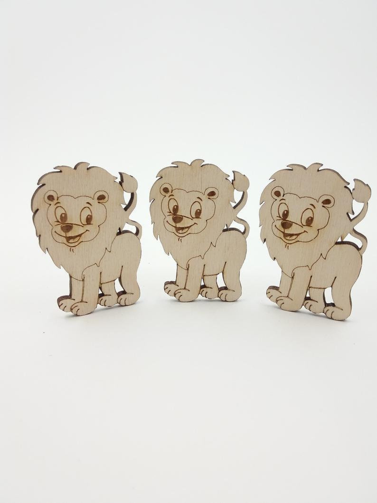 2 Wood Lion Cutout Wooden Lion Shape Laser Cut Wood Animals - Etsy