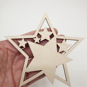 Christmas Tree Star, Star Ornament, Ornament Wooden Star, Star Decor ...