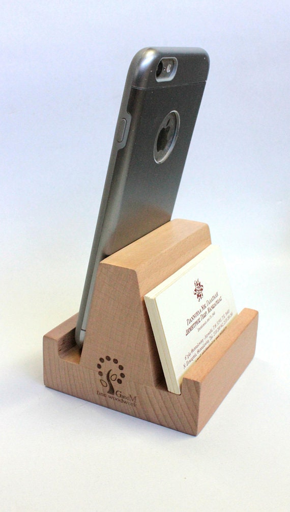 Business Card Holder Cell Phone Holder Card Stand Wood | Etsy