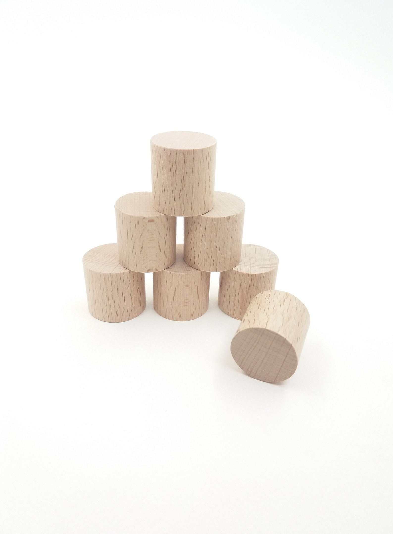 6 Wood Cylinder, Cylindrical Wood Knobs, Wooden Round Knob, Handcrafted ...
