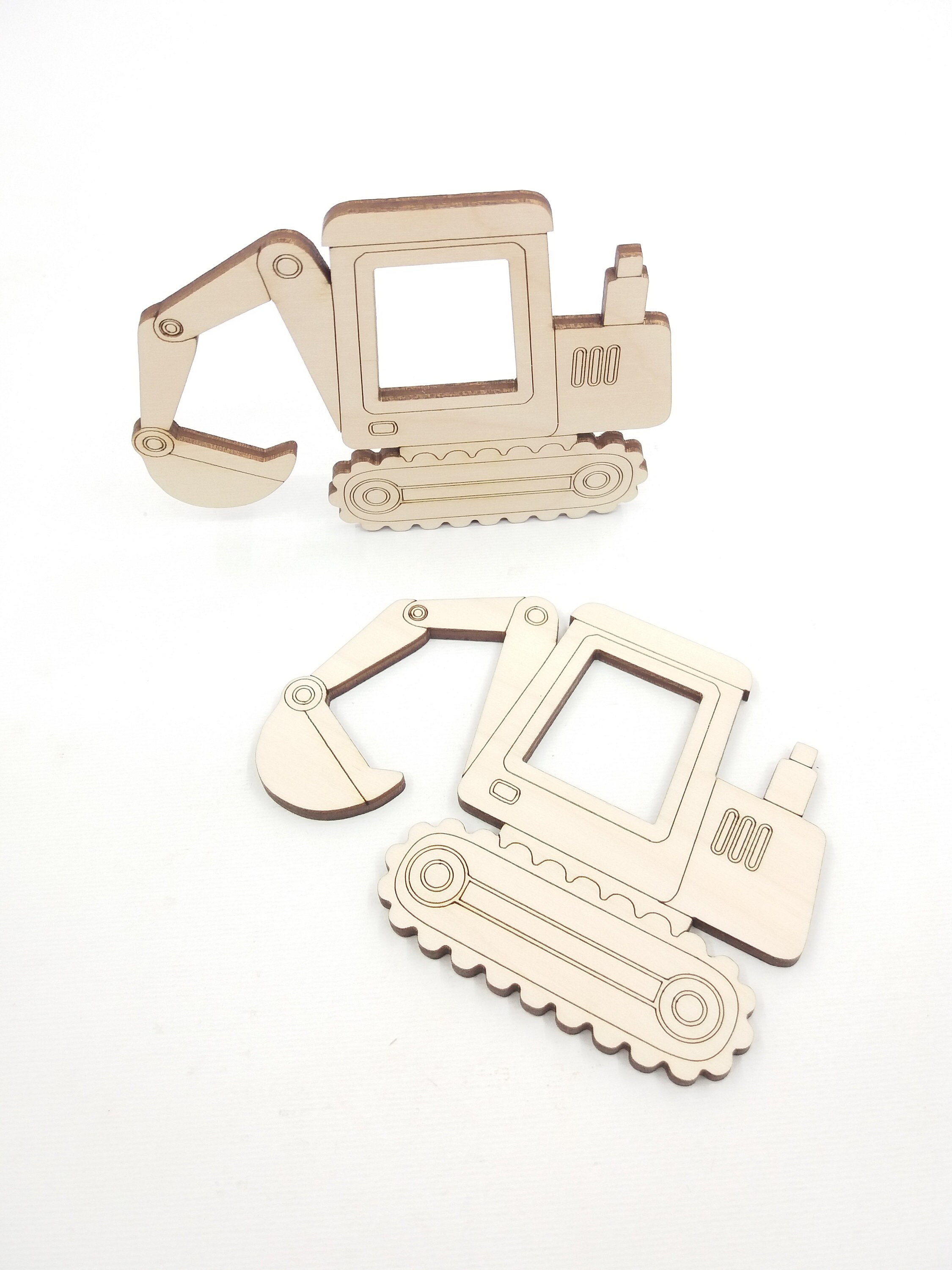 Excavator, Wood Excavator Cutout, Unfinished Excavator Shape, Laser Cut ...