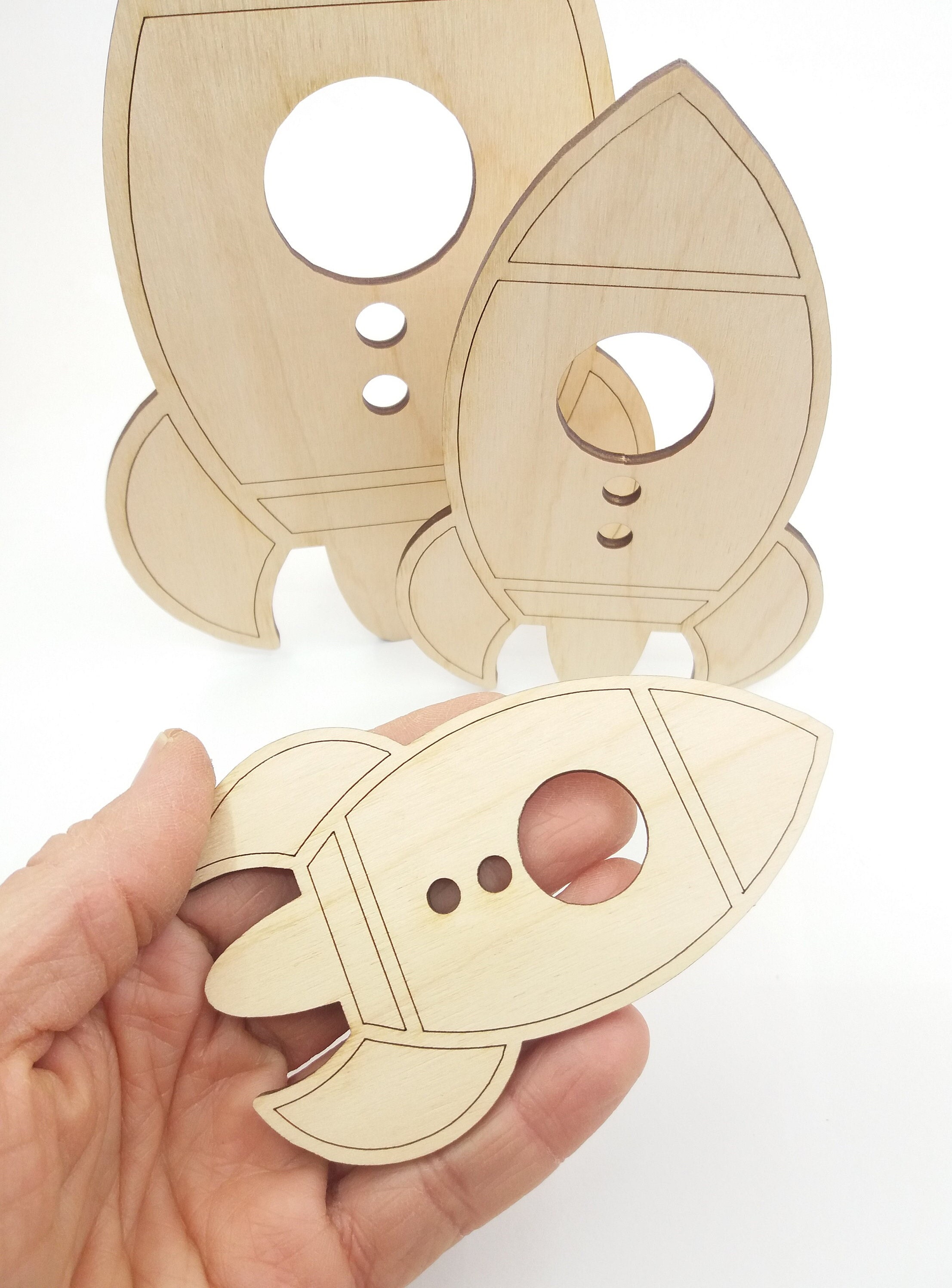 Wood Rocket Shape Size Options Spaceship Shape Laser Cut - Etsy