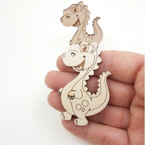 2 Dinosaur, Wood Cute Dinosaur, Wooden Dinosaur Party Favor, Cute Wood ...