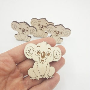 2 Koala Bear for Decoration, Laser Cut Wood Zoo Animal Shapes ...