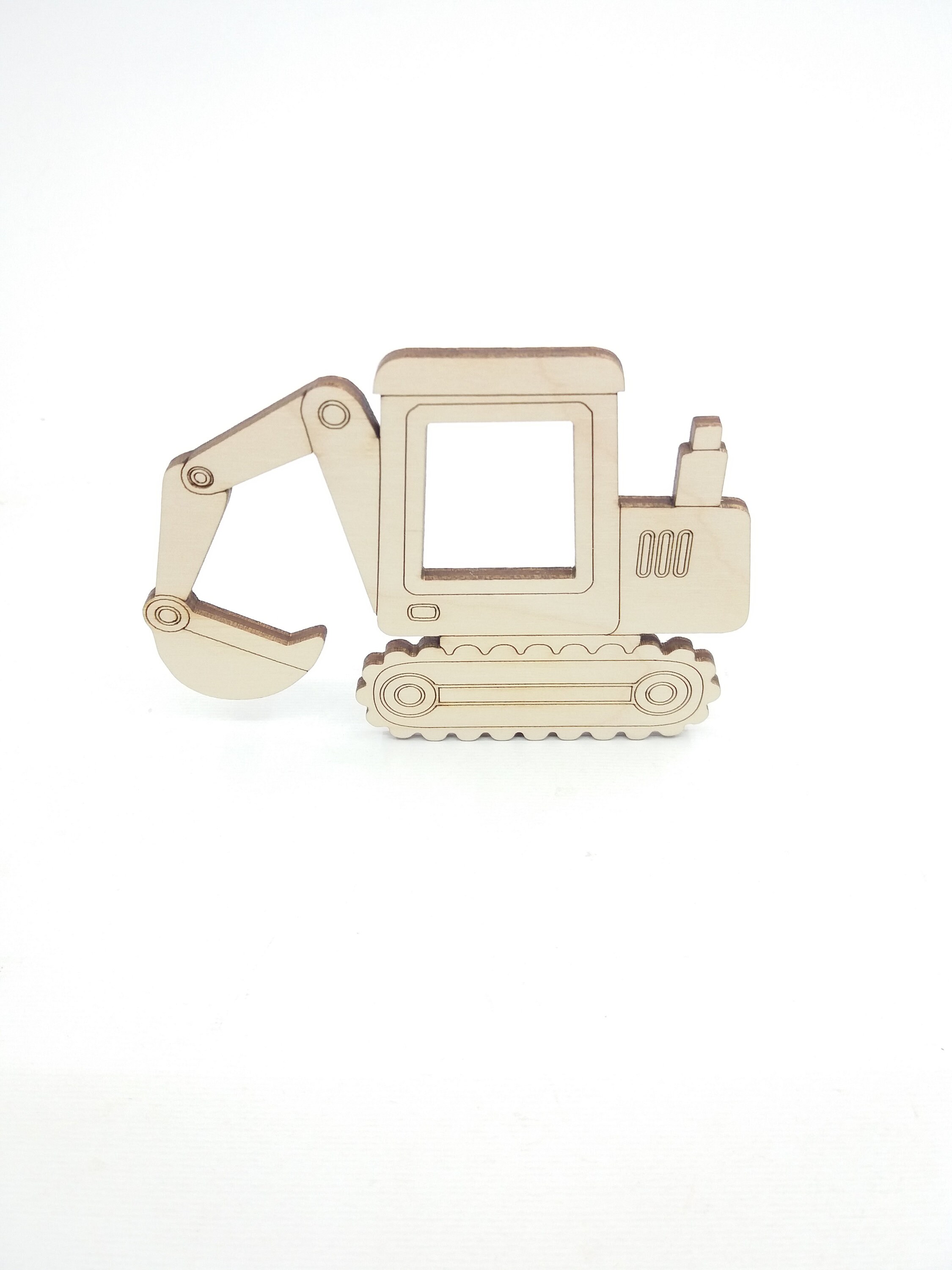 Excavator, Wood Excavator Cutout, Unfinished Excavator Shape, Laser Cut ...